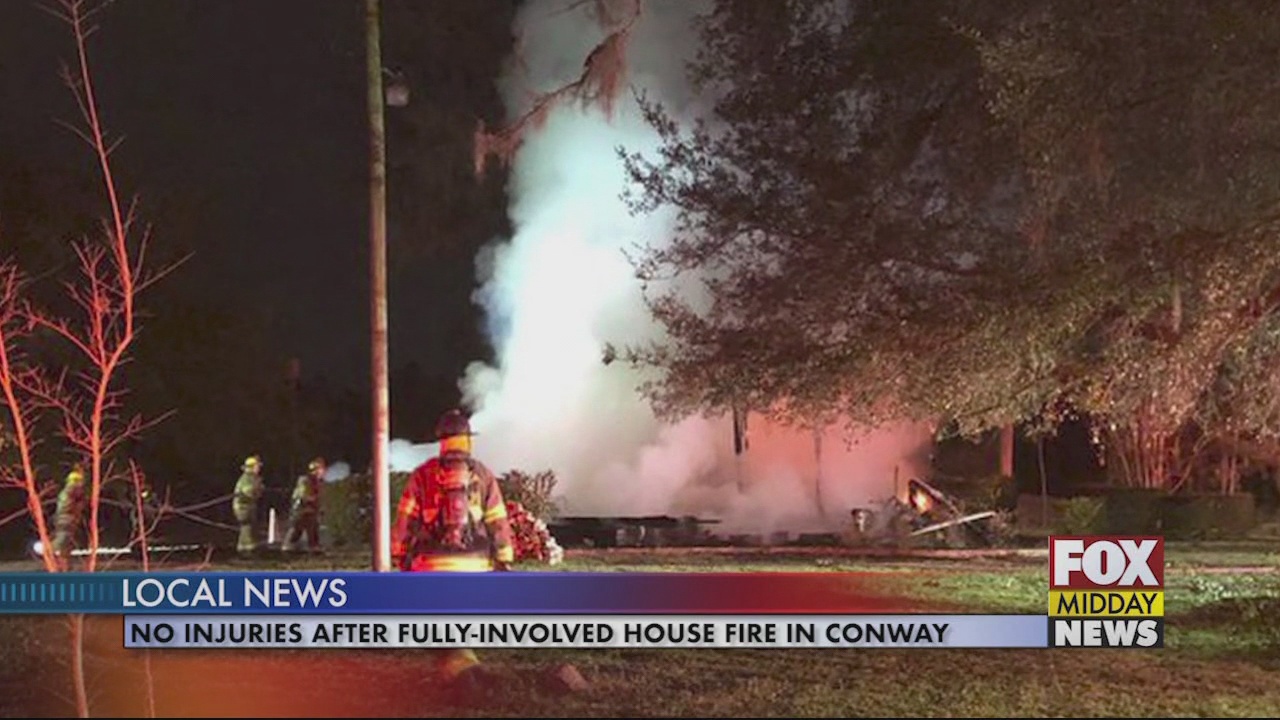 No One Injured After "Fully-Involved" House Fire in Conway - WFXB