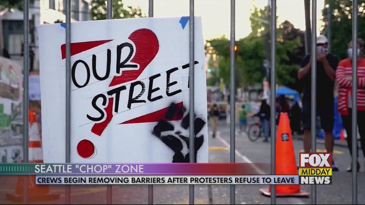Crews Start Tearing Down Seattle"CHOP" Zone Barriers - WFXB