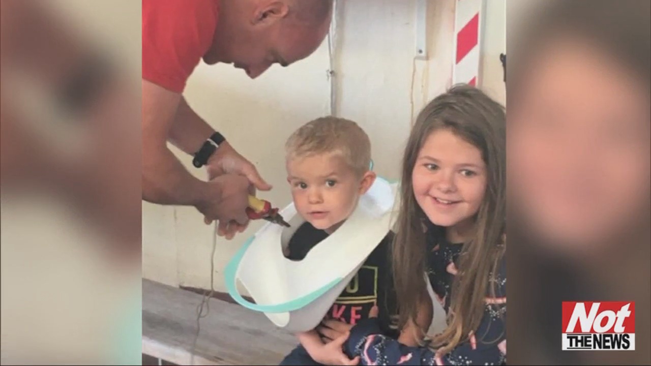 Toddler Gets His Head Stuck In A Toilet Seat - WFXB