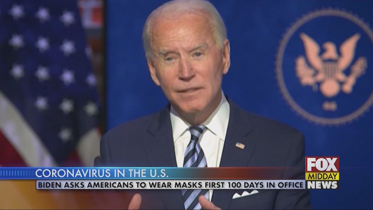 Biden Will Ask Public To Wear Masks His First 100 Days In Office Wfxb