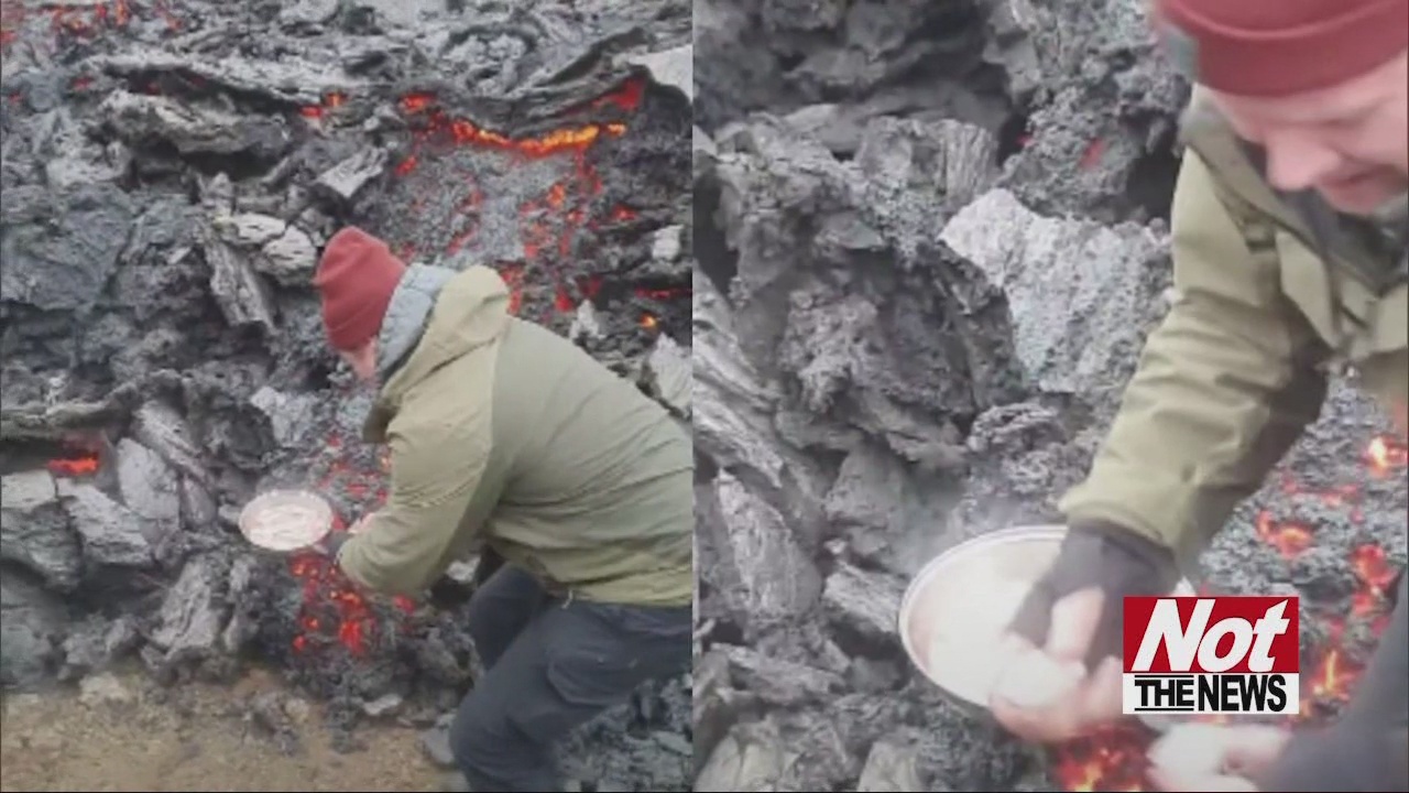 Man Tries to Cook Bacon and Eggs Over Hot Lava - WFXB