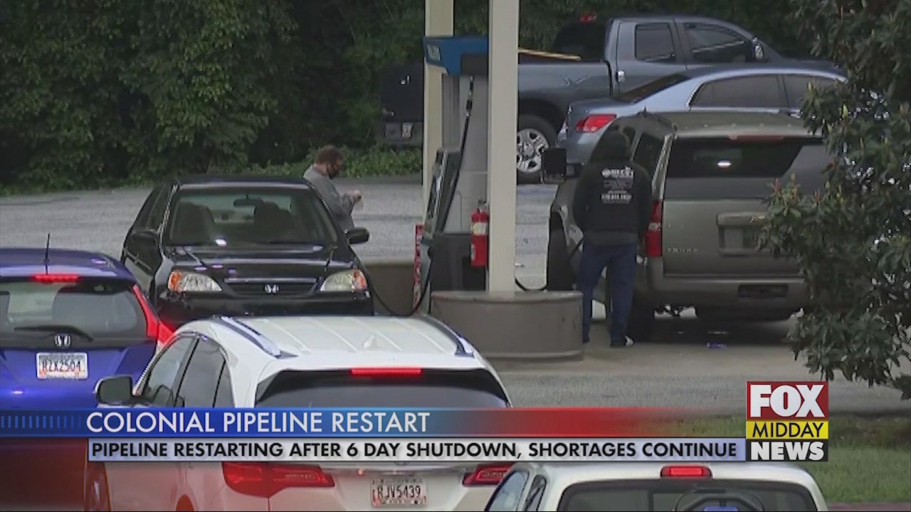 Colonial Pipeline Restarting After 6 Day Shutdown - WFXB