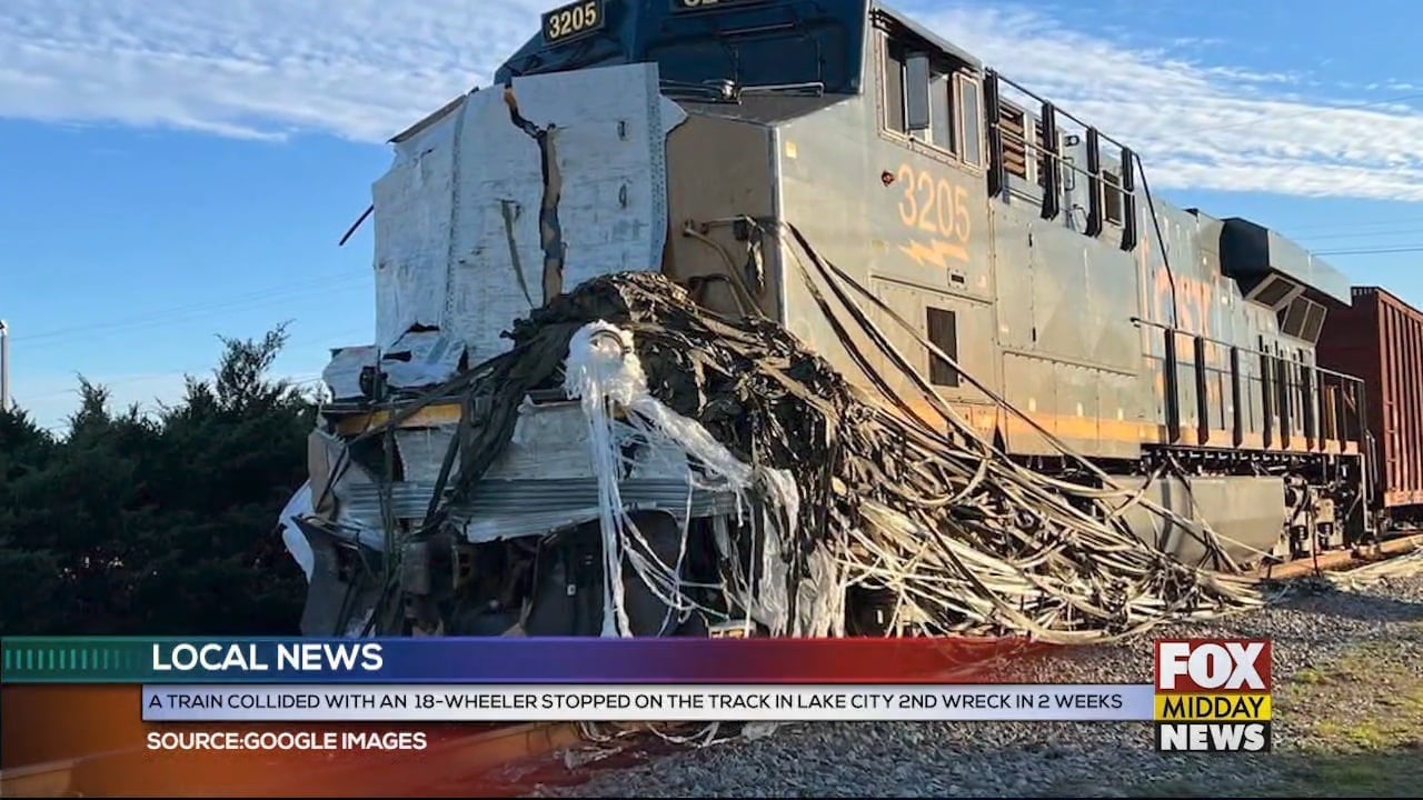 Train Collided With 18-Wheeler Stopped On The Tracks - WFXB