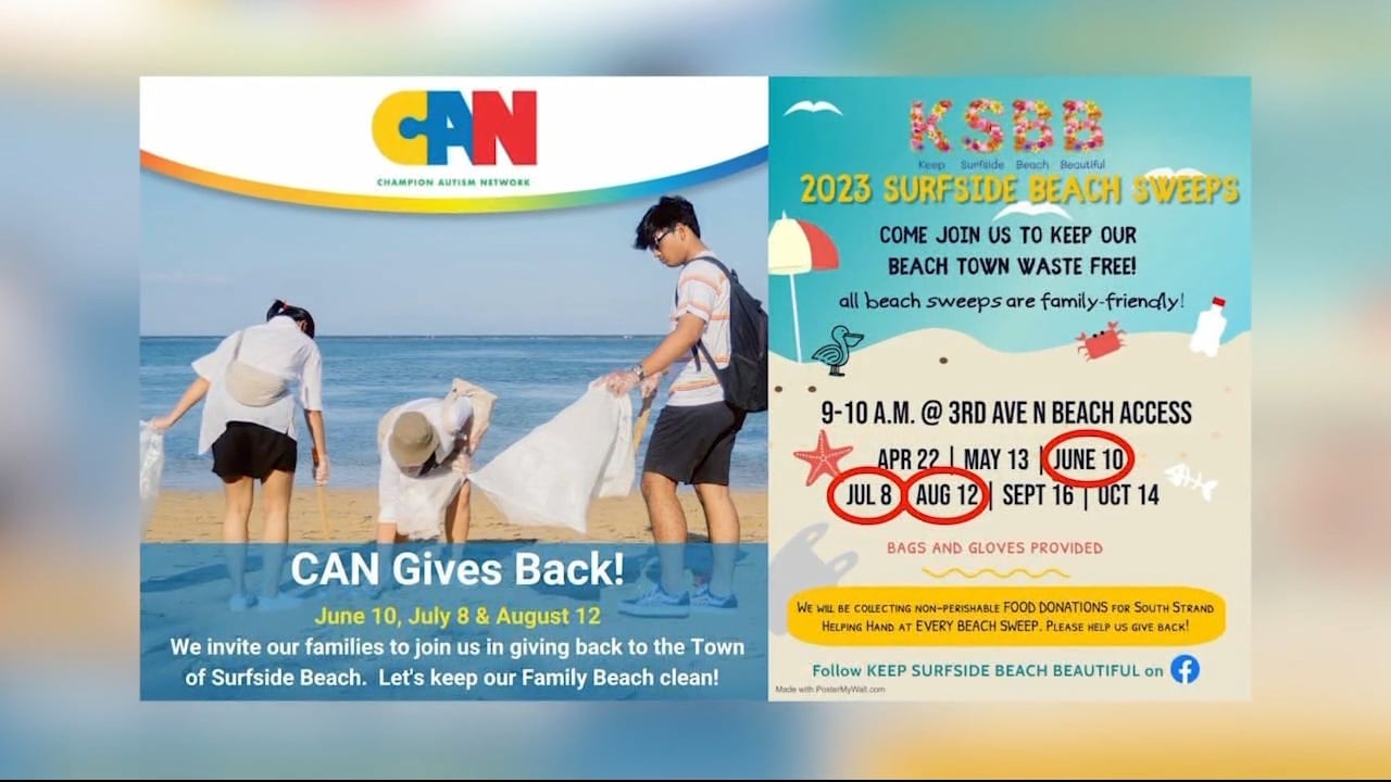Champion Autism Network Teams Up with Keep Surfside Beach Beautiful for Beach Sweep - WFXB