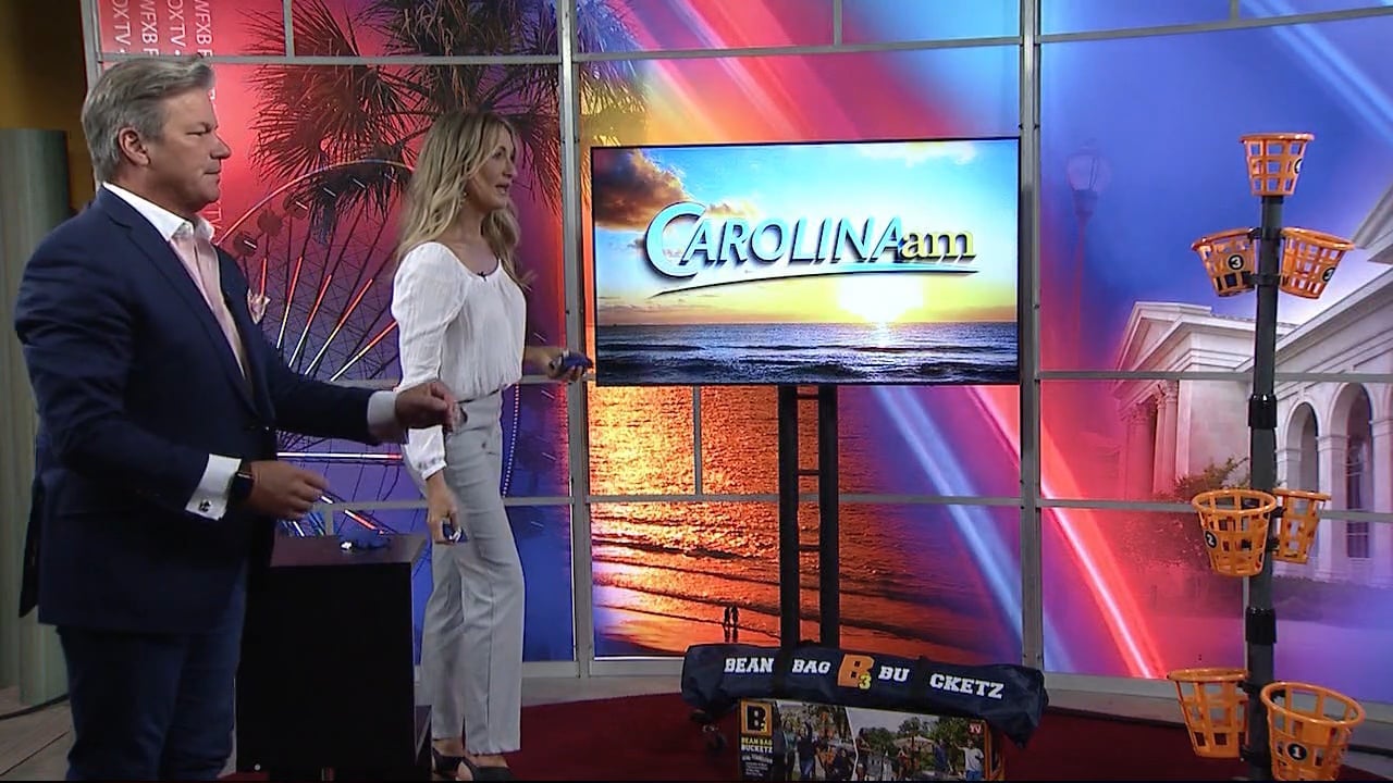 Greg and Audra Try Out Bean Bag Buckets! - WFXB