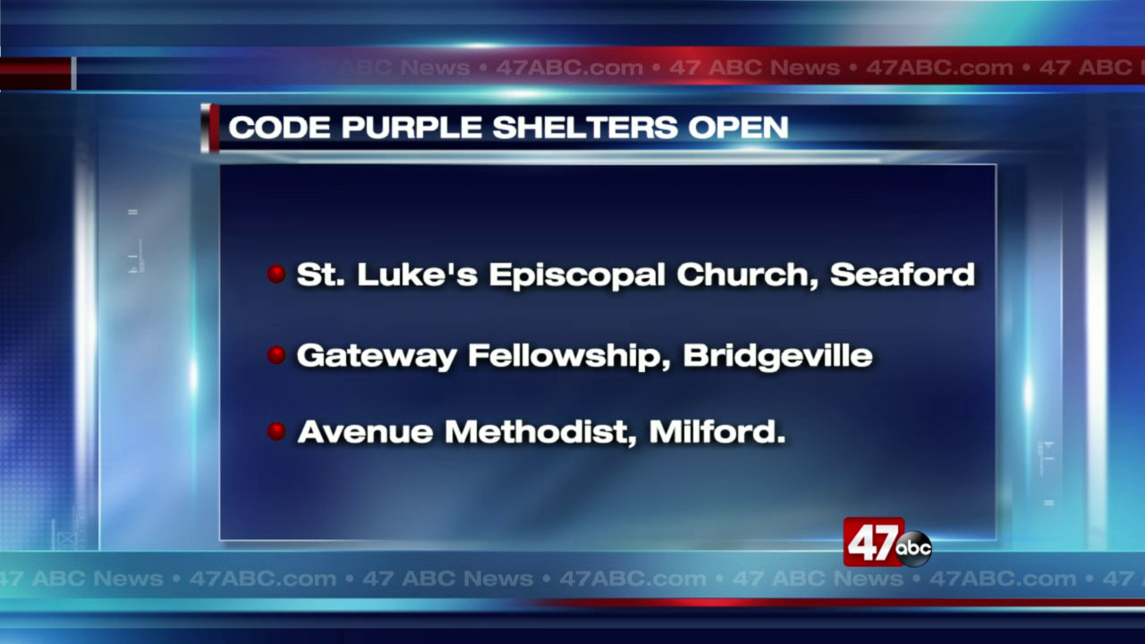 Code Purple in full effect in Sussex County - 47abc