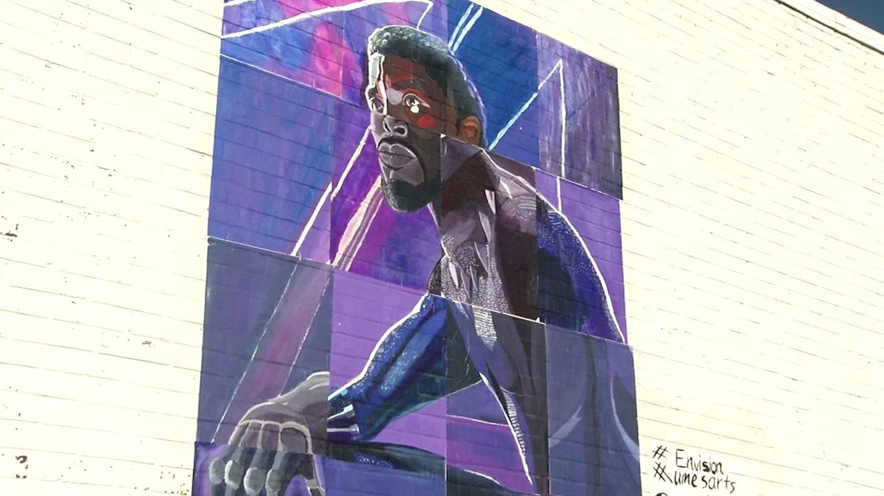 UMES artists paint Black Panther mural on downtown business - 47abc
