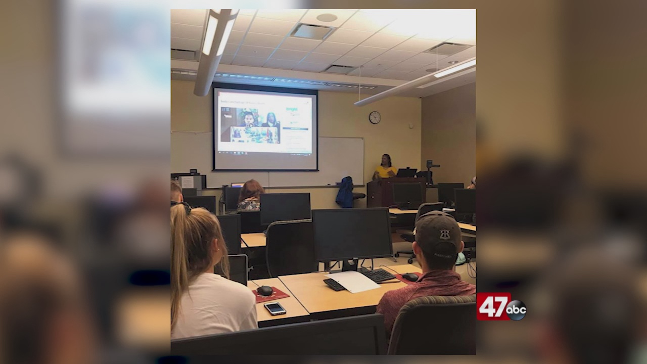 47 ABC's Taylor Lumpkin speaks to SU media class - 47abc