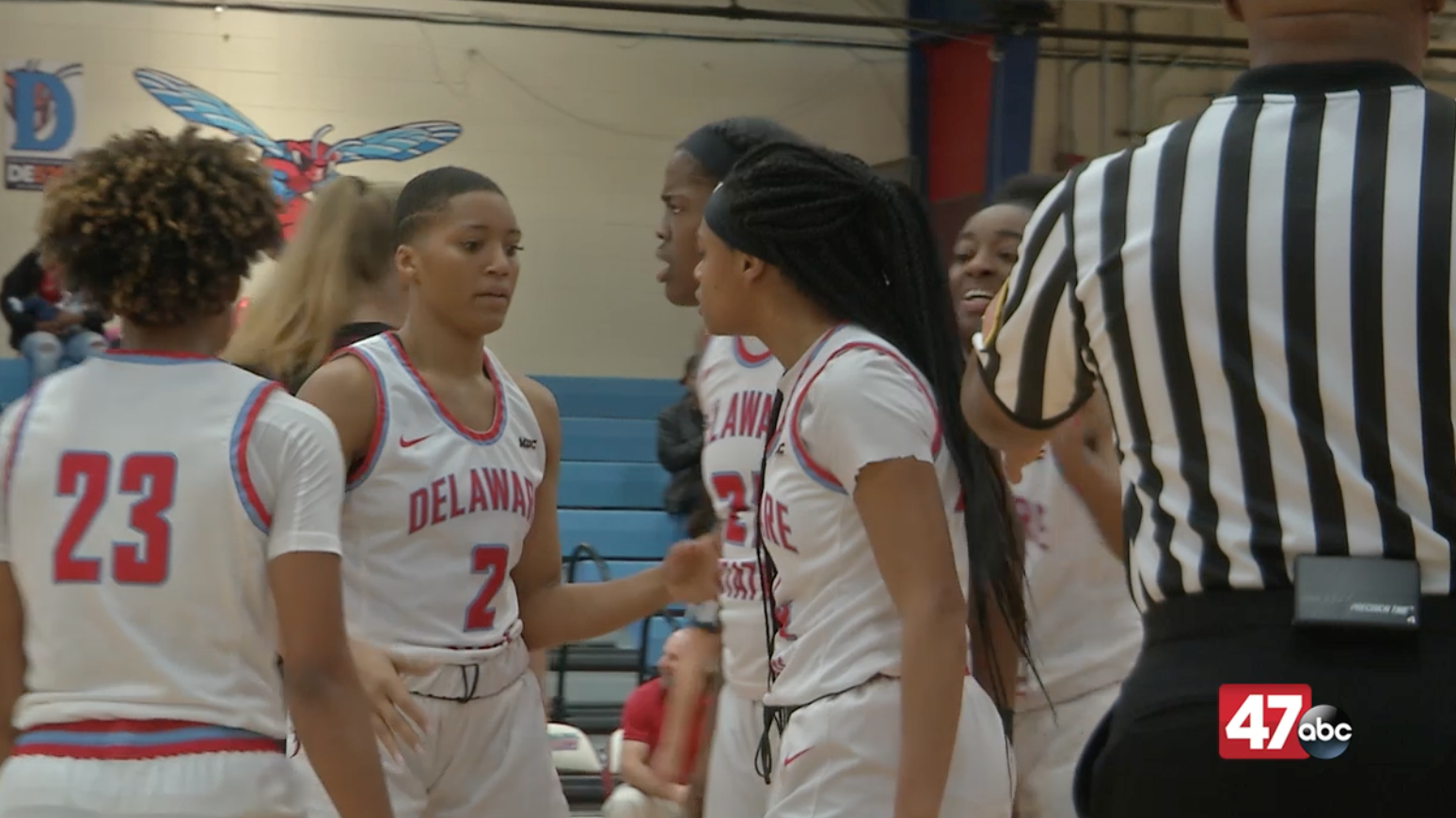 Lady Hawks grounded by Del State - 47abc
