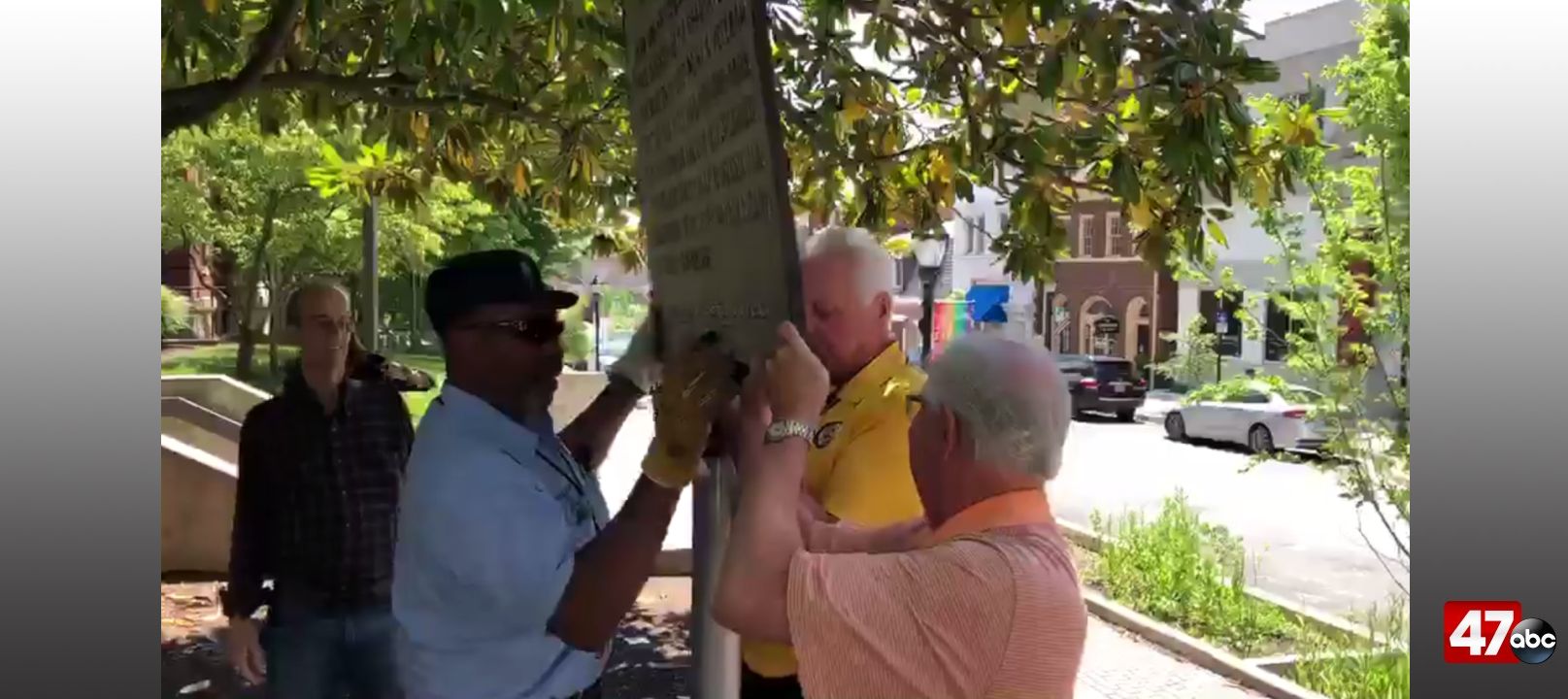 Winder sign in downtown Salisbury removed - 47abc
