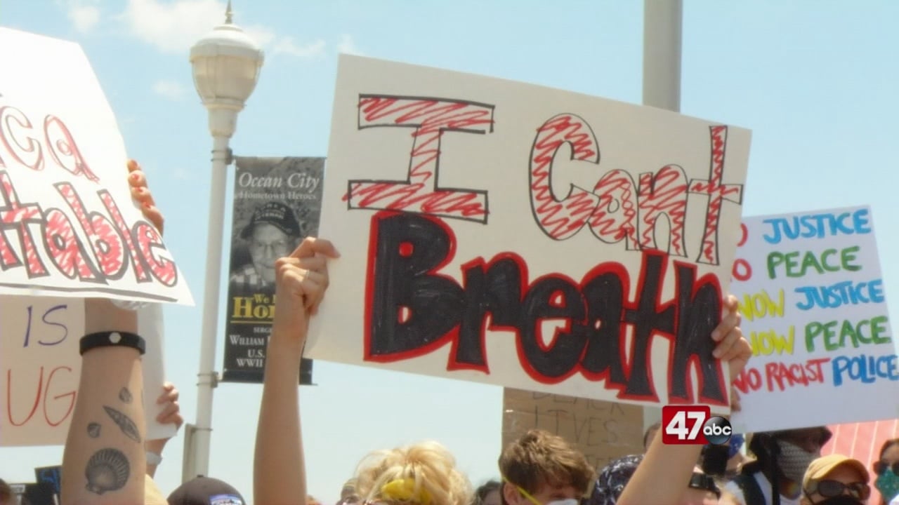 100+ peacefully protest in Ocean City in wake of George Floyd death - 47abc