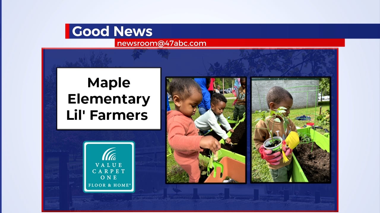 Maple Elementary playgroup works on garden - 47abc