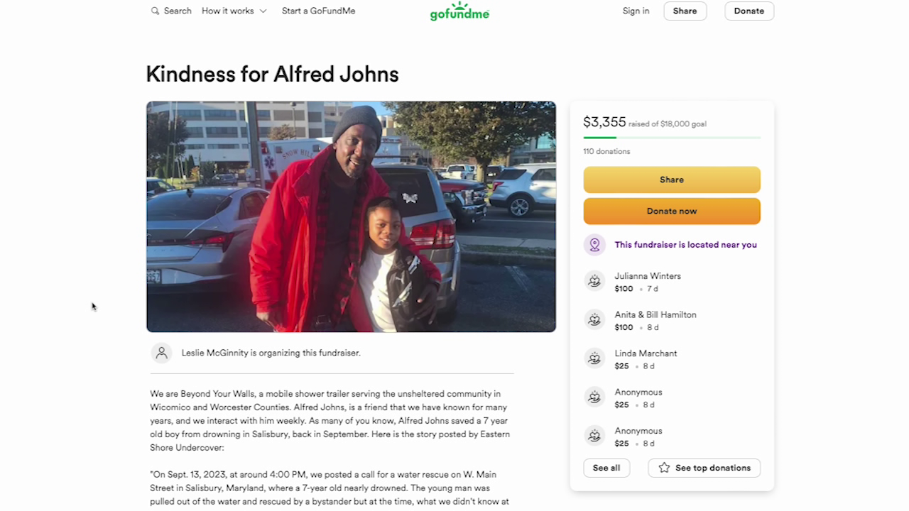 "Let's get him housed:" GoFundMe supports local homeless man who saved ...
