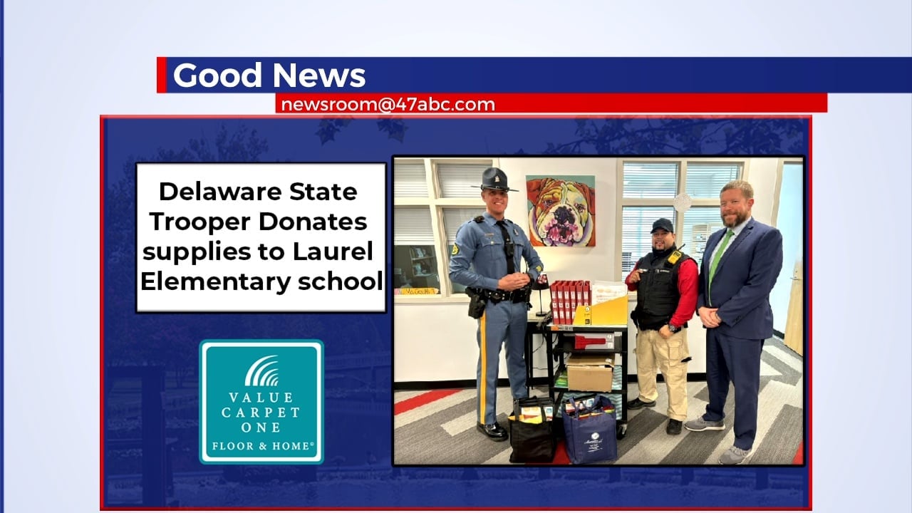 DSP officer donates school supplies to Laurel Elementary - 47abc