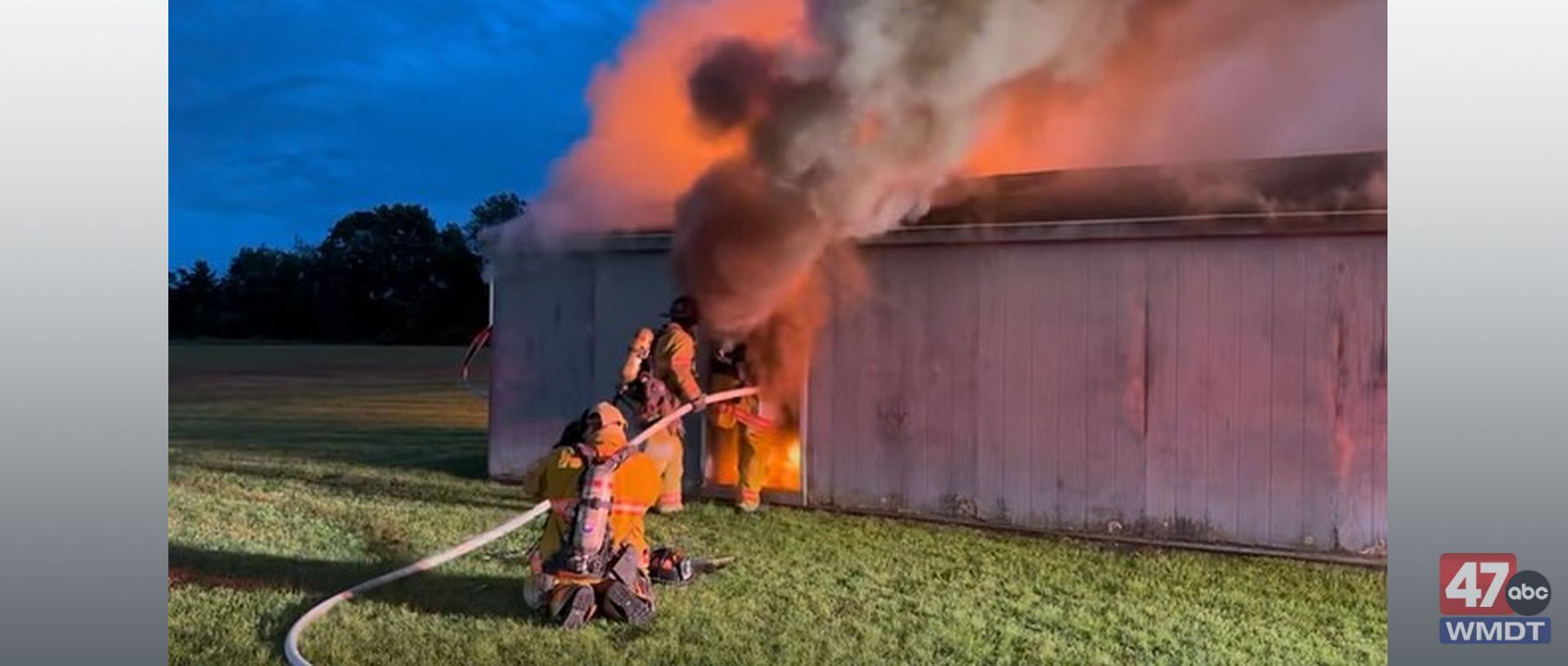 Crews battle shed fire in North Salisbury - 47abc