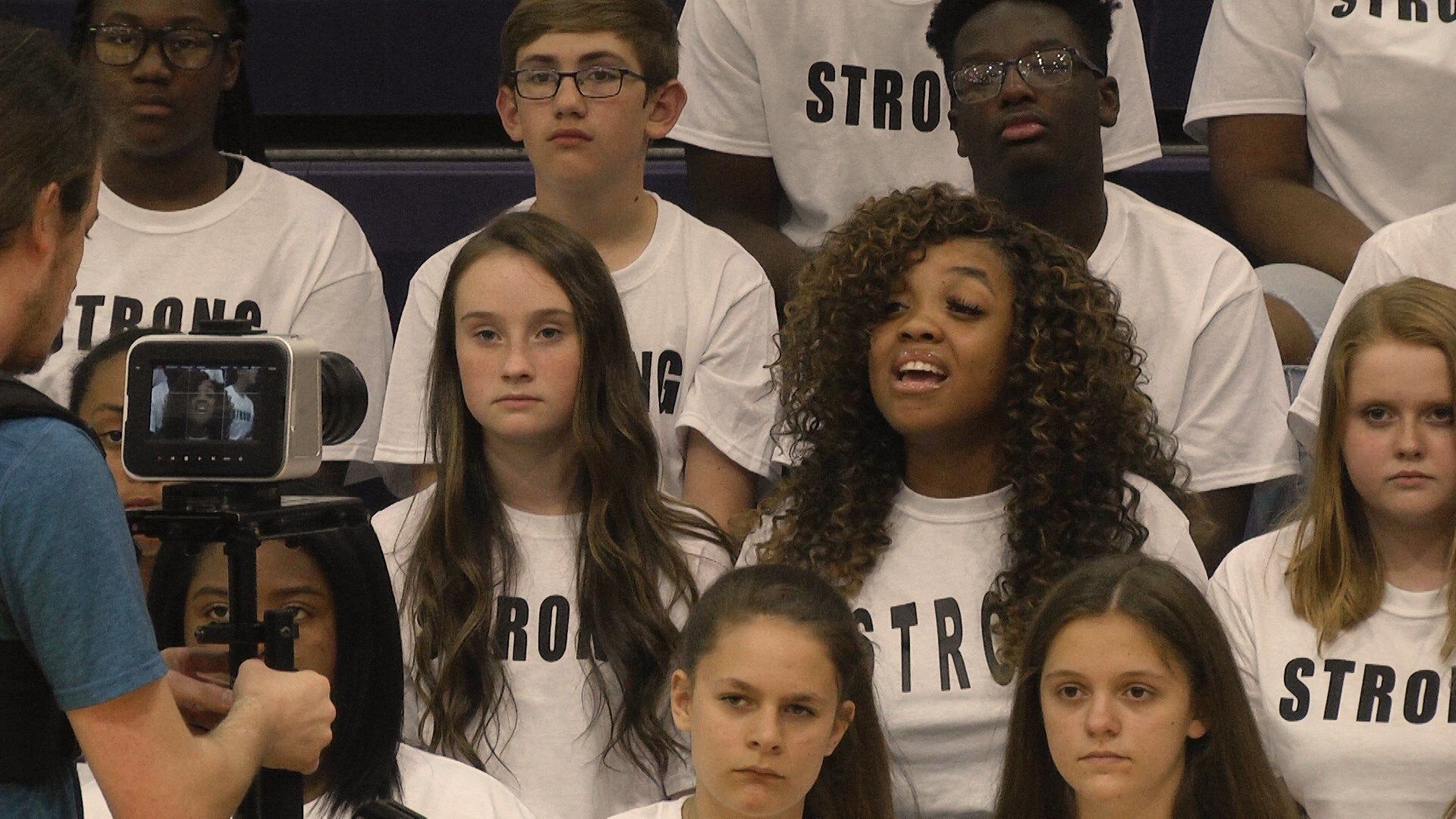 Shi'Ann Jones music video being filmed at local high school