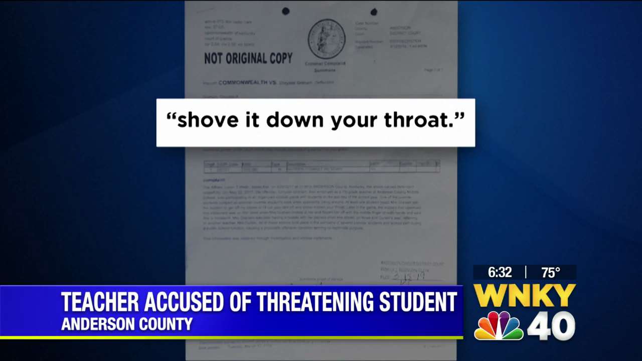 Anderson Co. teacher charged with threatening student - WNKY News 40 ...