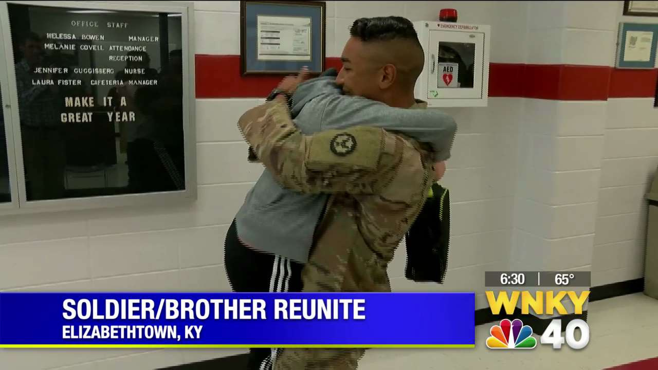 Kentucky soldier surprises brother at middle school - WNKY News 40 ...