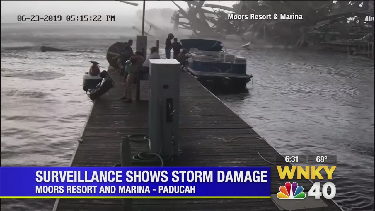 Surveillance video shows moment storm hit Moors Resort and Marina ...