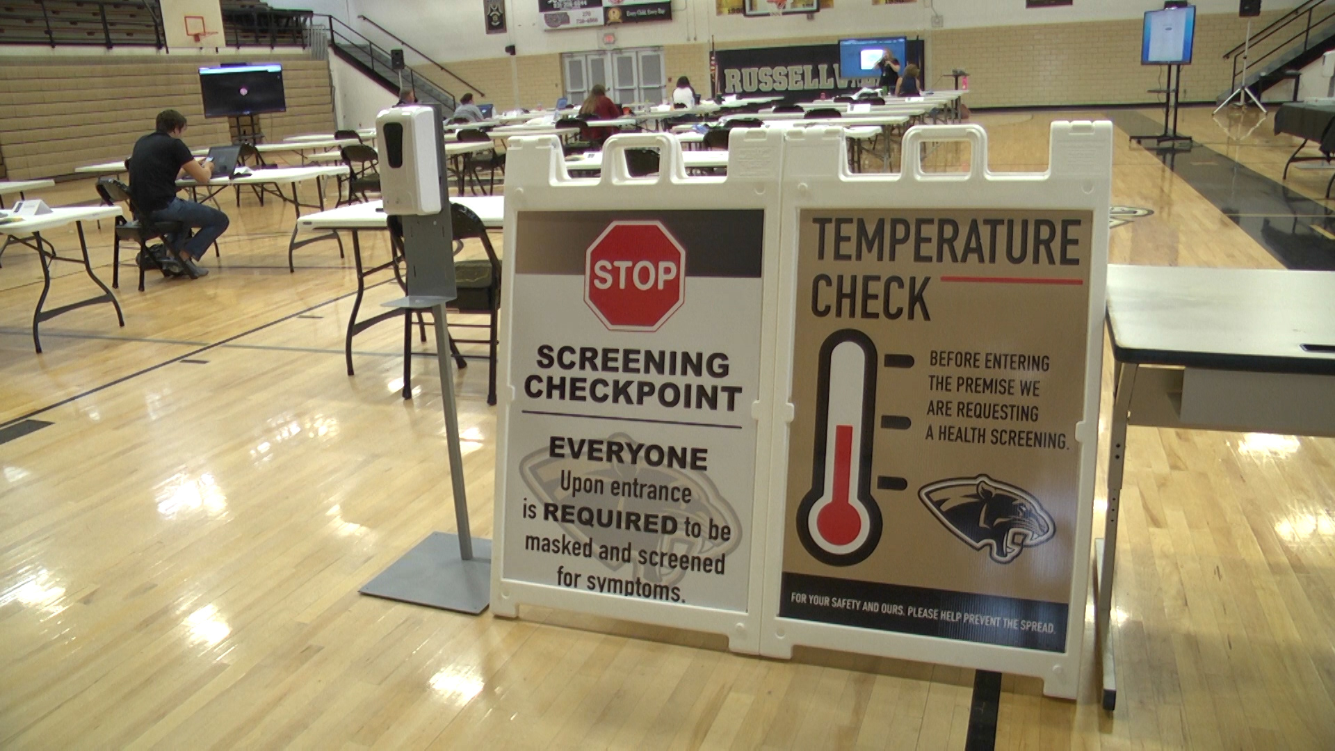 Russellville High School staff prepares health safety checkpoints for ...