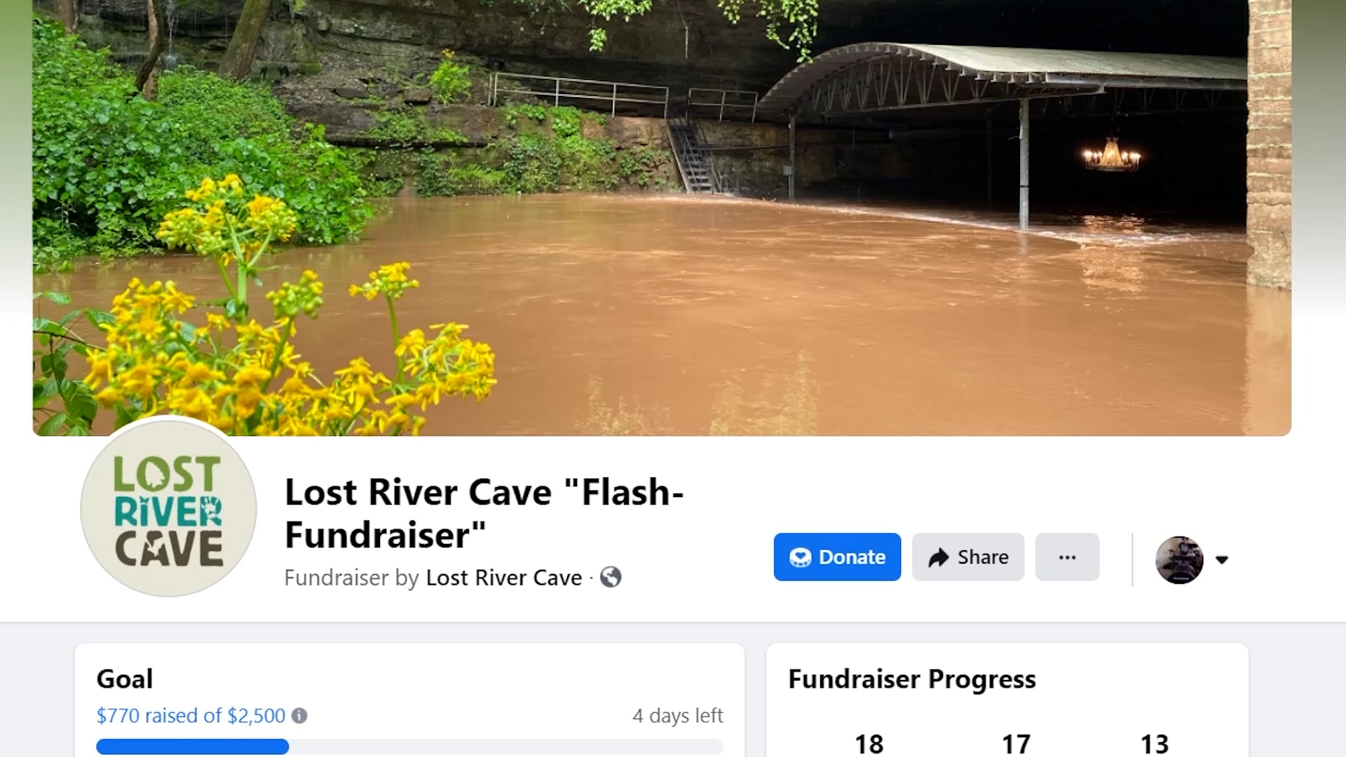 Lost River Cave creates Flash Fundraiser as a result of recent flooding ...