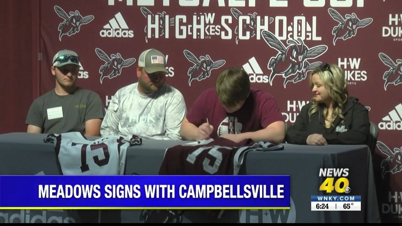 Metcalfe County's Luke Meadows signs with Campbellsville - WNKY News 40 ...