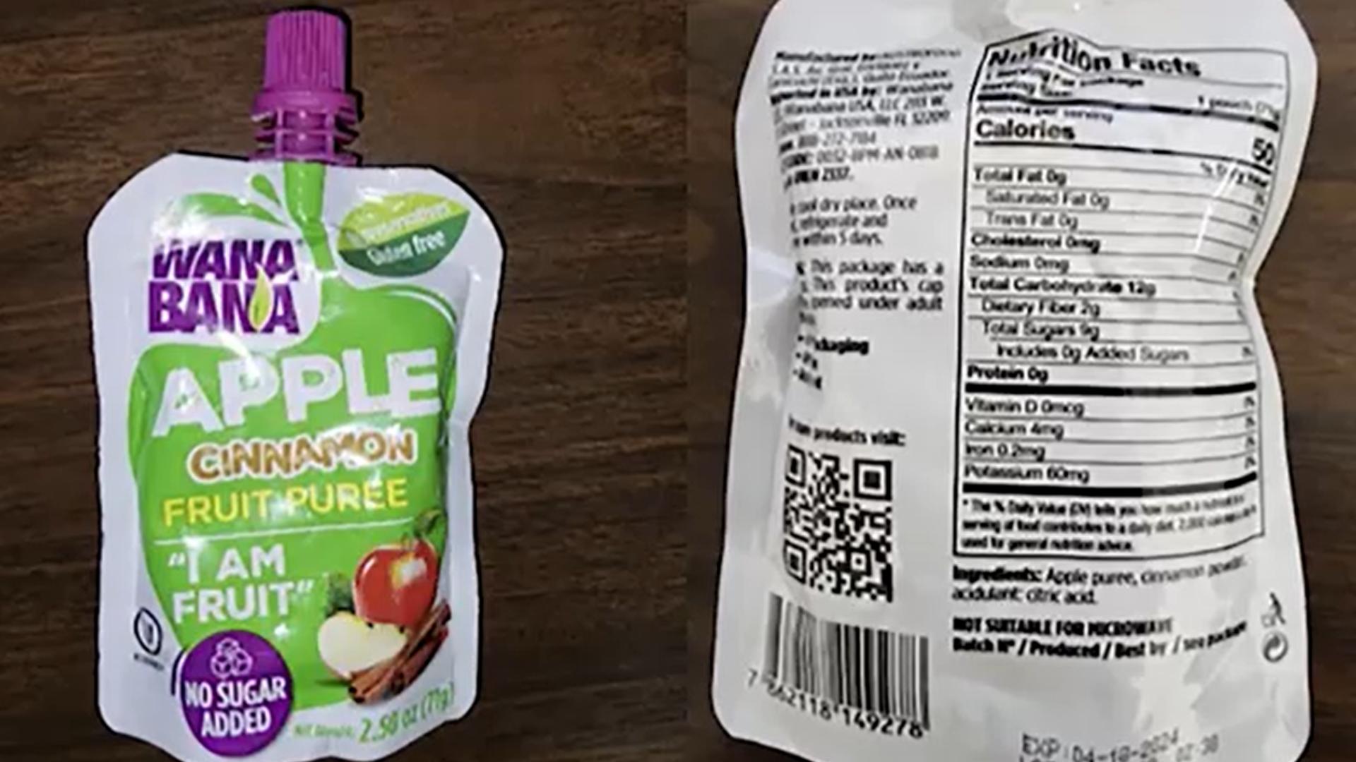 WanaBana fruit puree pouches recalled for high concentrations of lead ...