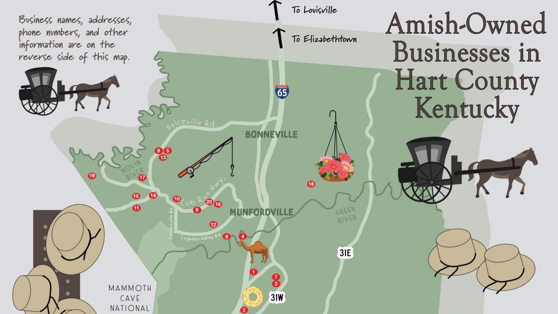 Updated map released of Amish-owned businesses in Hart County - WNKY ...