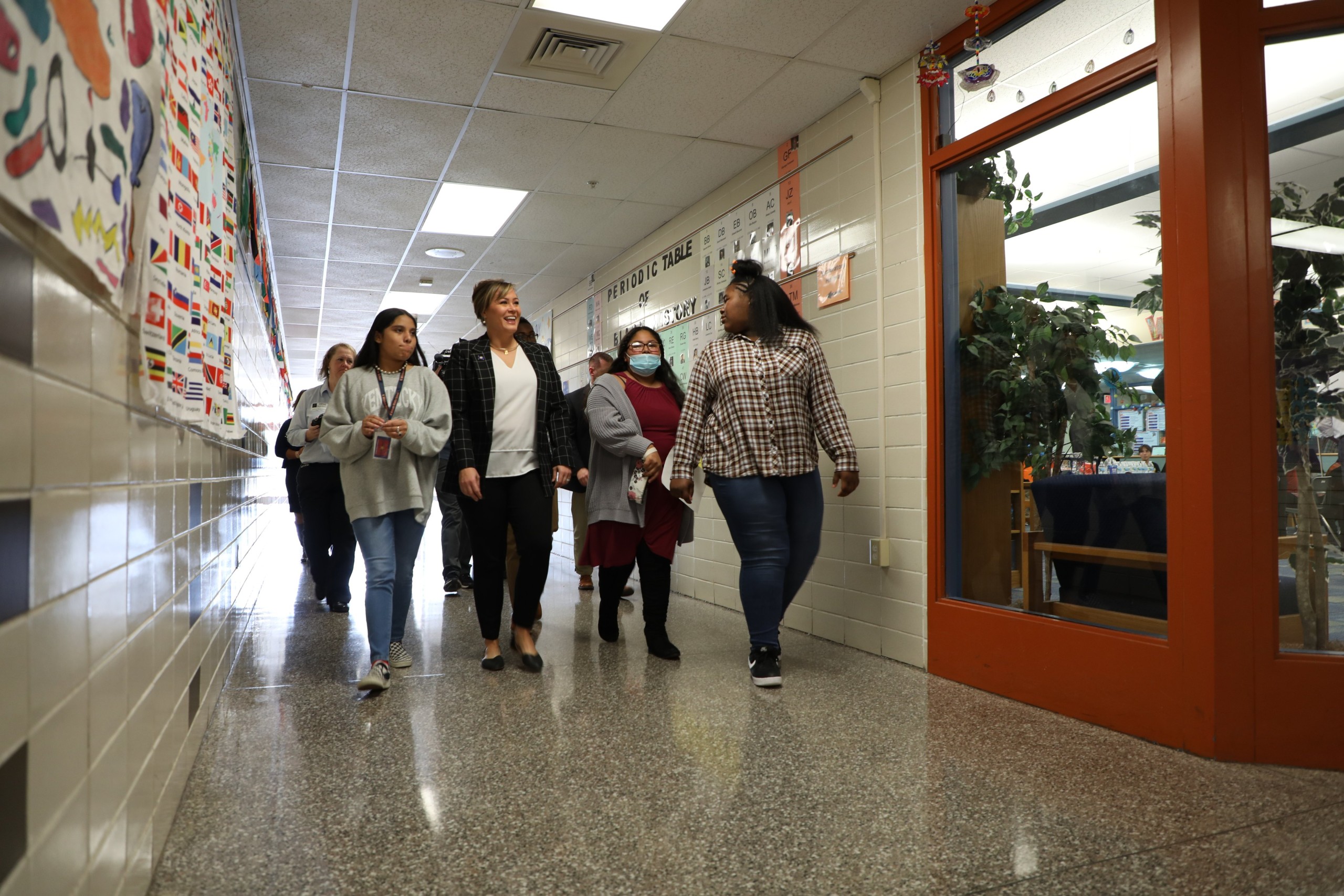 Coleman visits Winburn Middle School as part of Principal For a Day program