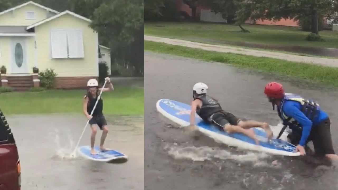 VIDEO: Flooded ditch provides surf fun for instructors - WWAYTV3