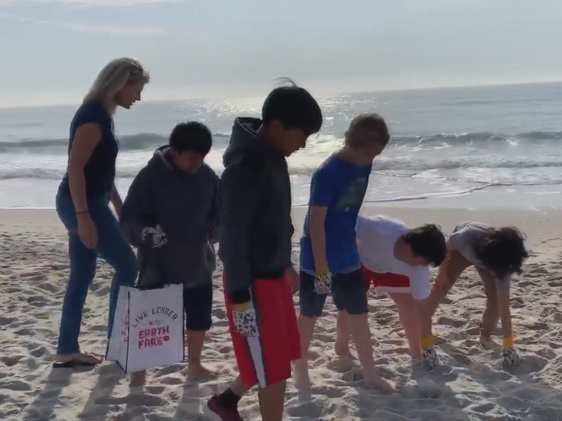 Elementary students participate in beach sweep at Wrightsville Beach ...