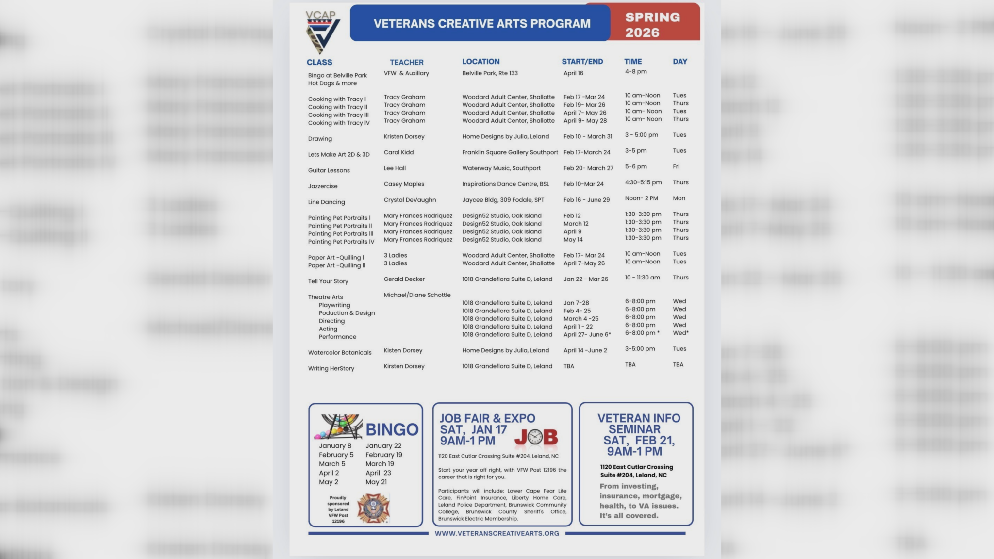 Veterans Creative Arts Program announces Spring 2026 programs - WWAYTV3
