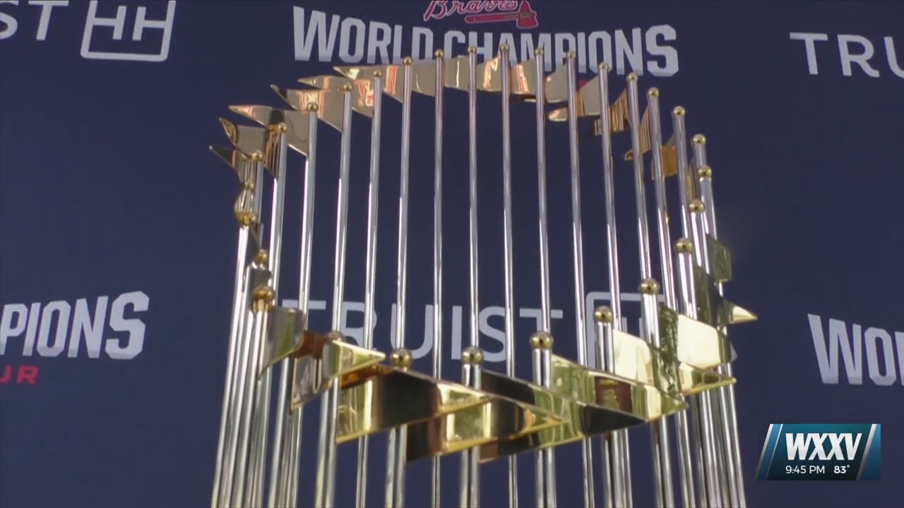 Atlanta Braves World Series trophy on the Coast - WXXV News 25