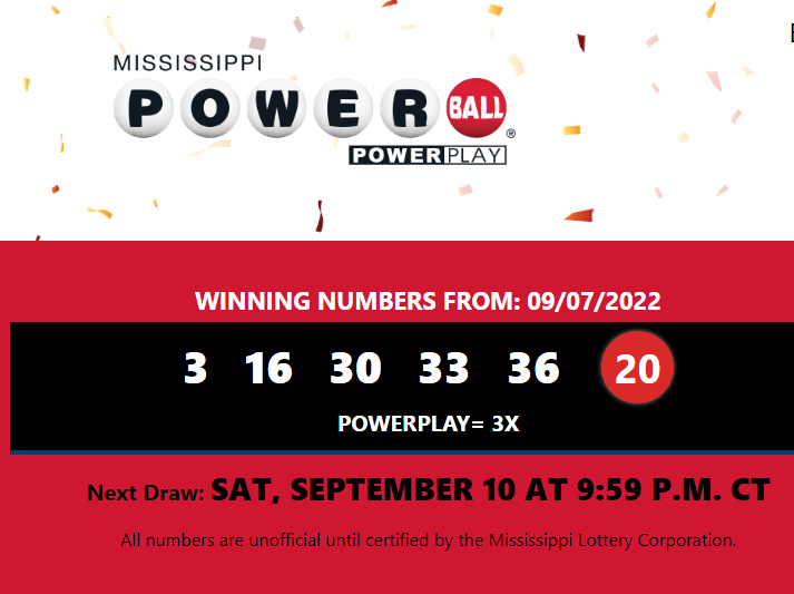Powerball draw winning numbers for September 7th 2022 WXXV News 25