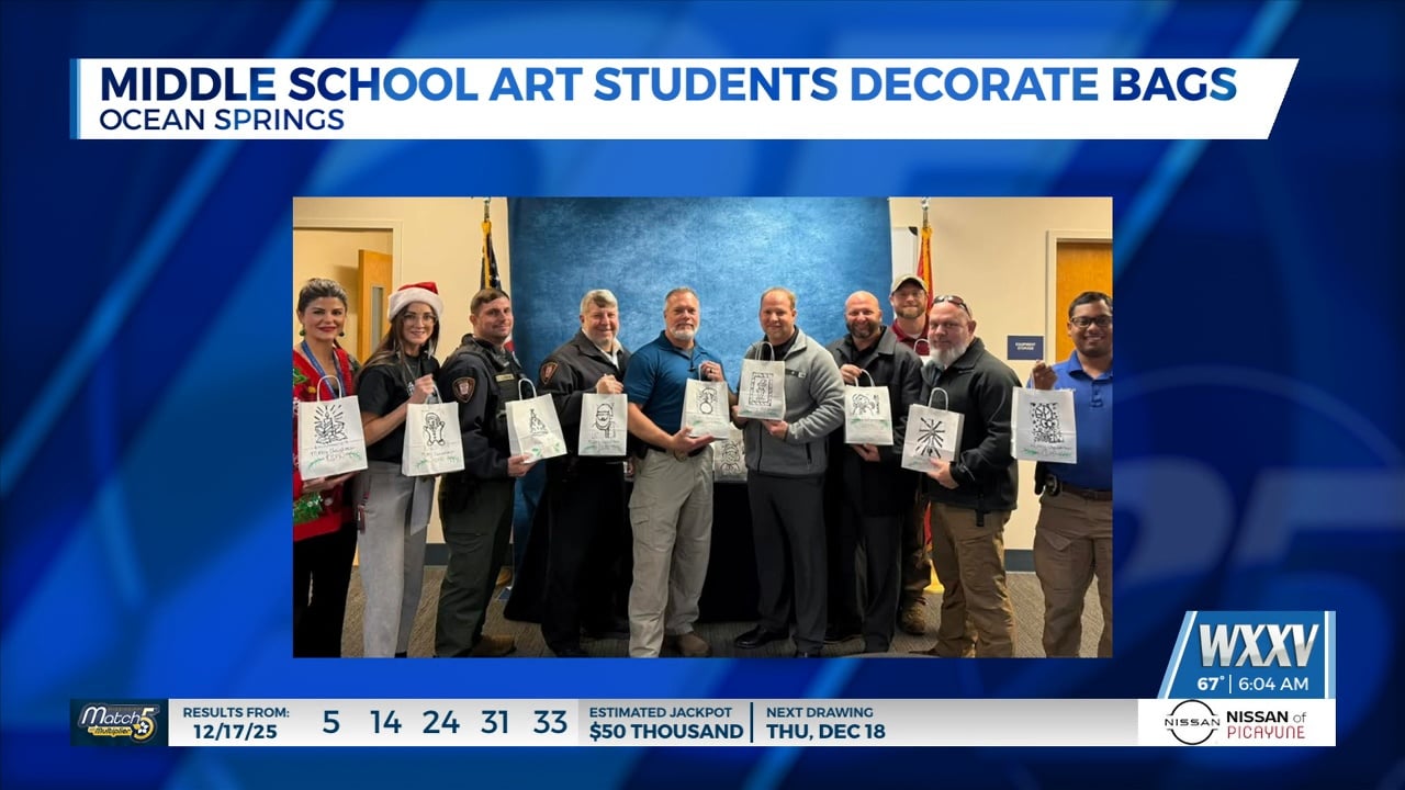 Ocean Springs Middle School students decorate goody bags for OSPD ...