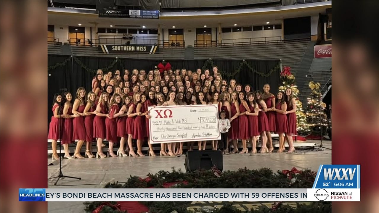Chi Omega Epsilon Delta Chapter gives back to Make-A-Wish - WXXV News 25