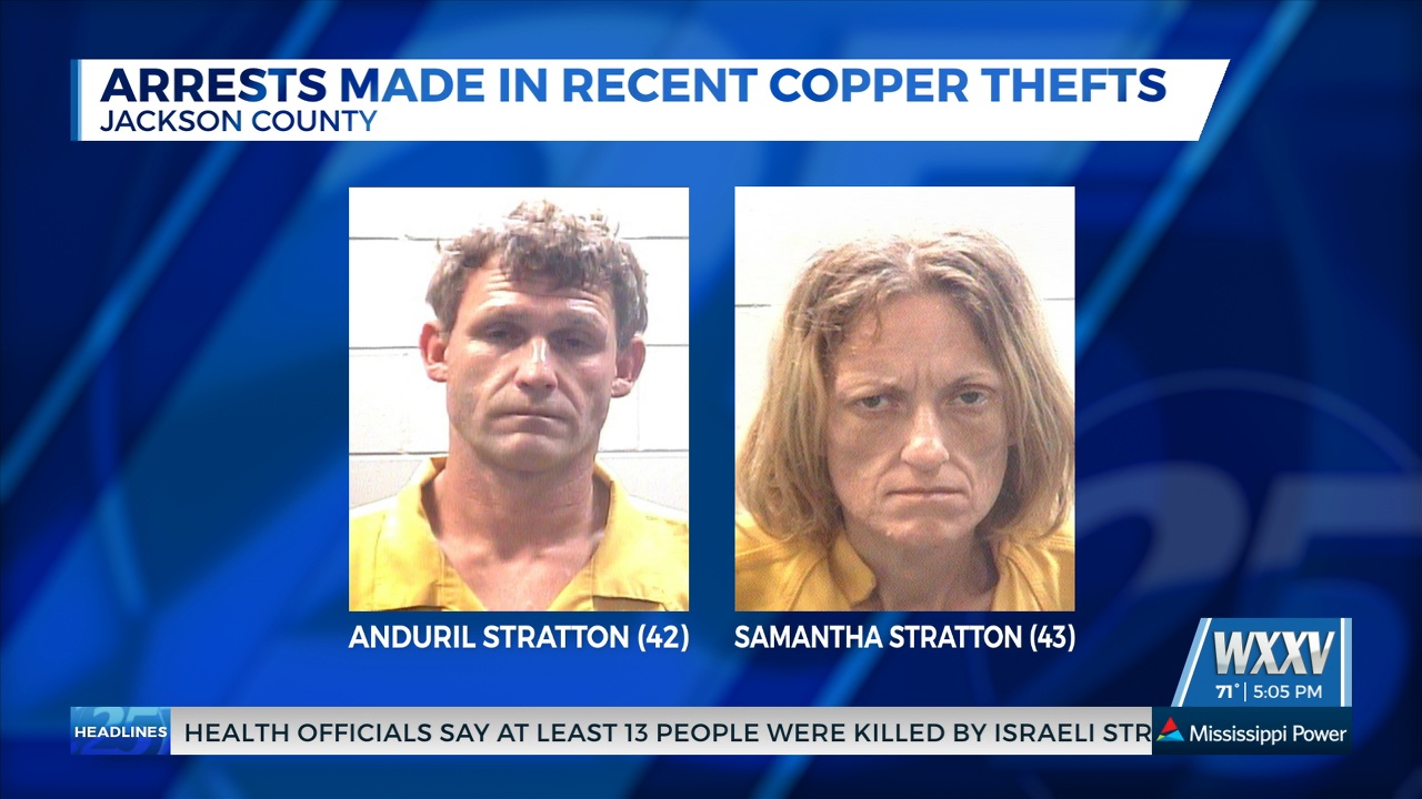 Two arrested in recent copper thefts in Jackson County - WXXV News 25