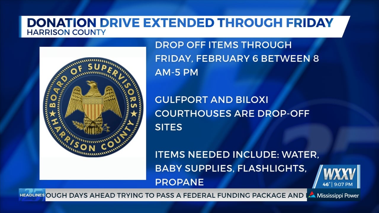 Harrison County extends donation drive for winter storm victims - WXXV ...