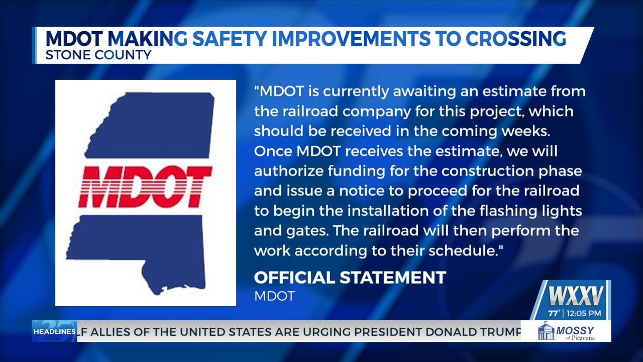 MDOT making safety improvements to railroad crossing in Stone County ...